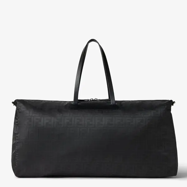 Fendi Duffle Foldable, Black Ff Zucca Superlight Fabric Duffle Bag